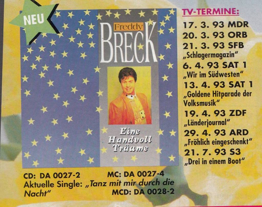 FREDDY BRECK: Gestern wäre er 80 Jahre alt geworden - Schlagerprofis ...