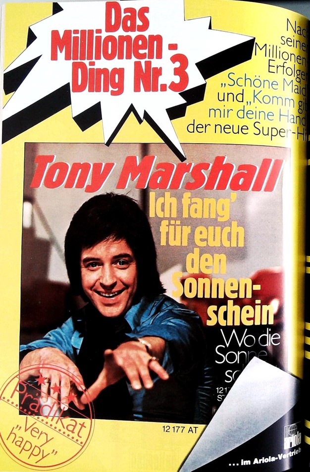 TONY MARSHALL: Ausführliche Biografie aus traurigem Anlass: Die TONY ...