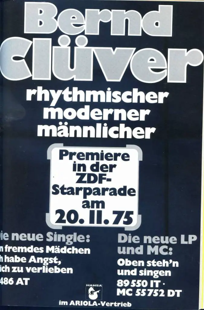 BERND CLÜVER: Zum 75. Geburtstag die große Schlagerprofis-Biografie ...